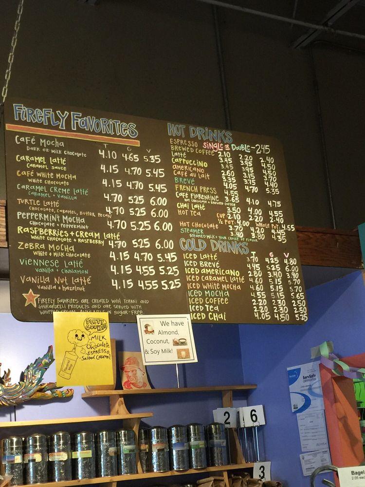 Menu at Firefly Coffee House, Fort Wayne