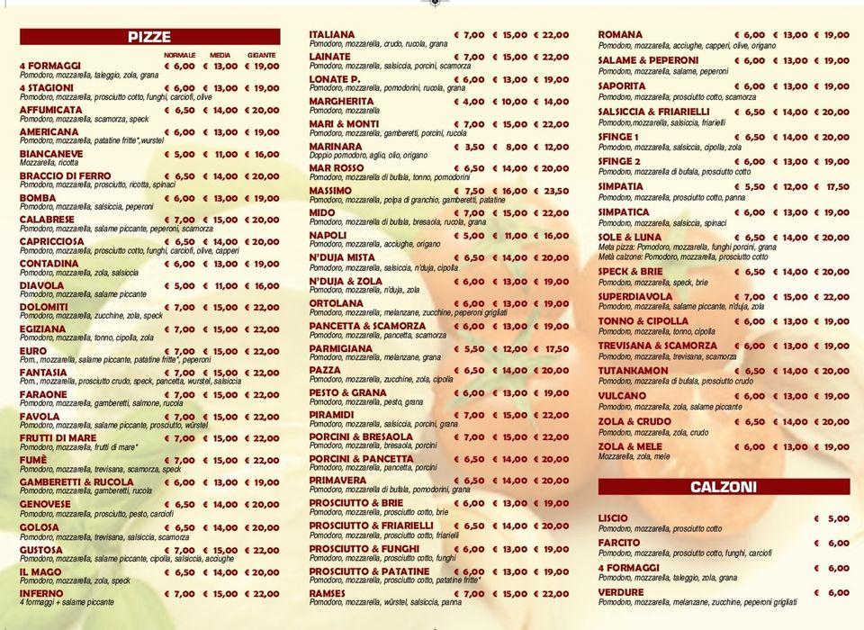 Menu at Pizzeria Kebab And The Wizard, Lonate Pozzolo