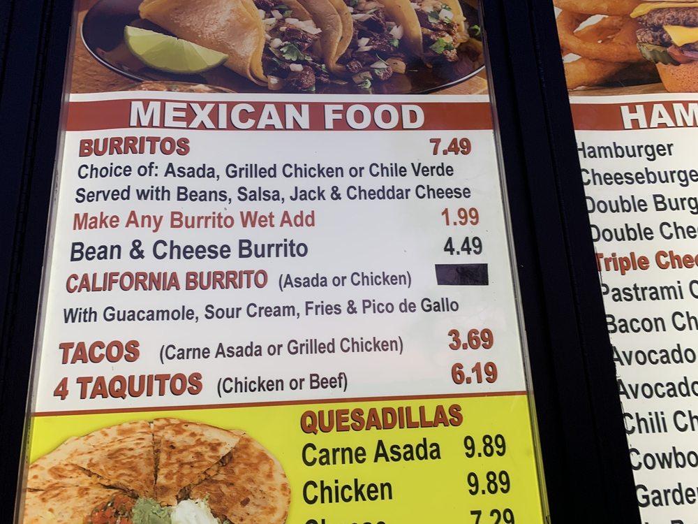 Menu at Angelo's Burgers restaurant, Moreno Valley