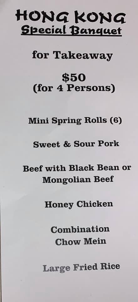 Menu at Hong Kong Restaurant, West Kempsey, 32/34 Elbow St