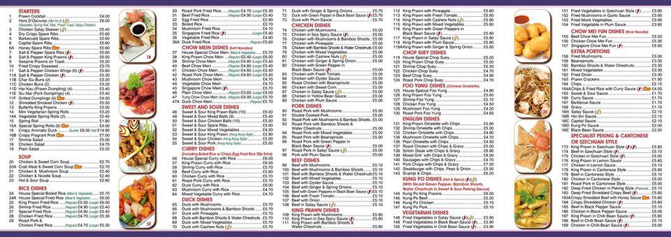Menu at Mr Tang fast food, Dereham, 29 High St