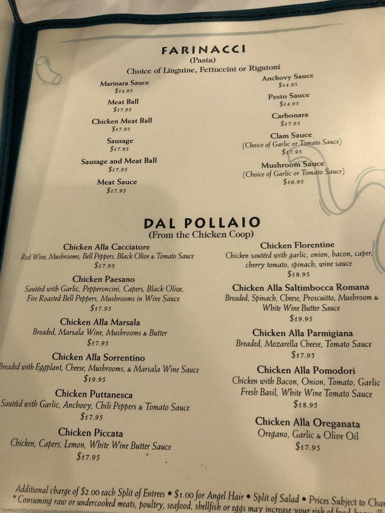 Menu at Paesano Ristorante Italiano restaurant, Aiea