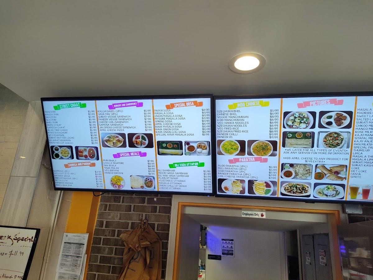 Menu at Surati Indian Street Food restaurant, Nashville