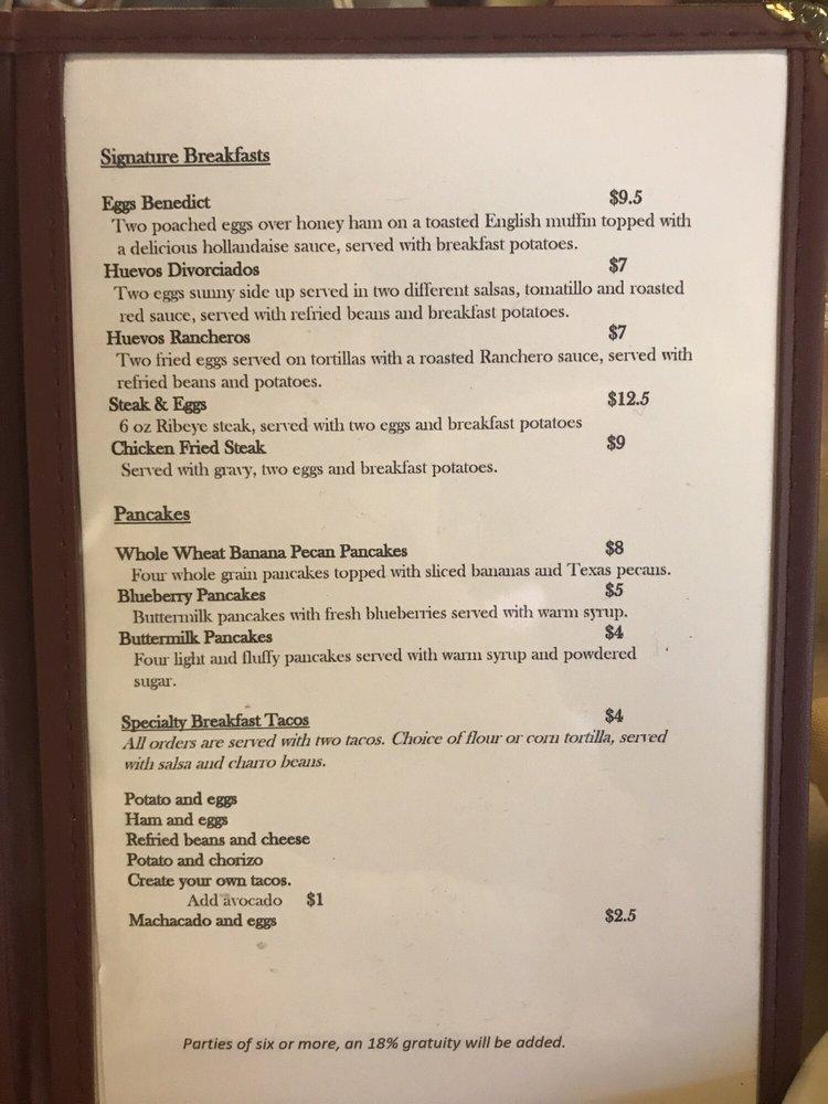 Menu at The Griffin Grill restaurant, Mission