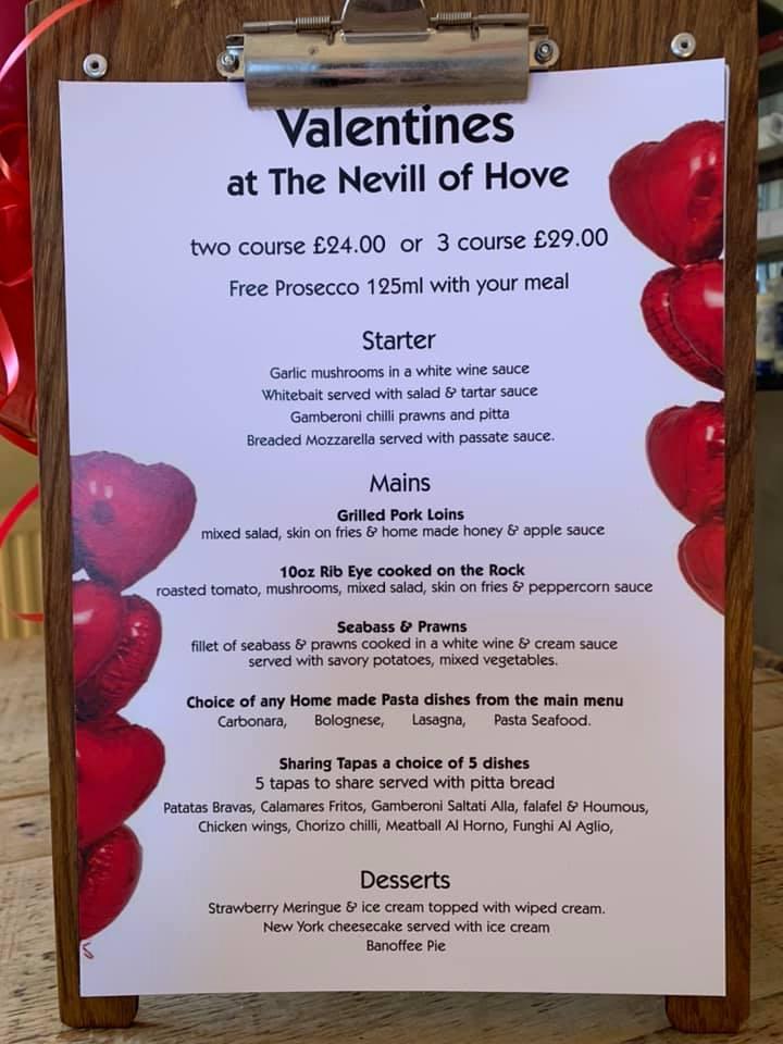 Menu at The Nevill pub & bar, Hove
