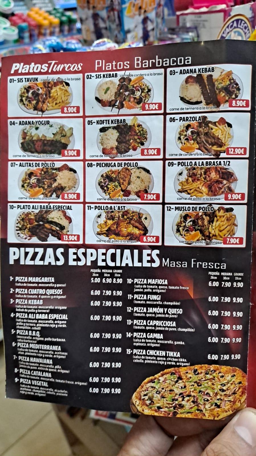 Carta del restaurante Rey De Ali Baba, Barcelona, C/ del Concepción Arenal