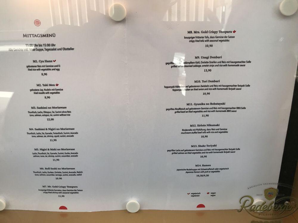 Speisekarte von Senju Restaurant, Mannheim