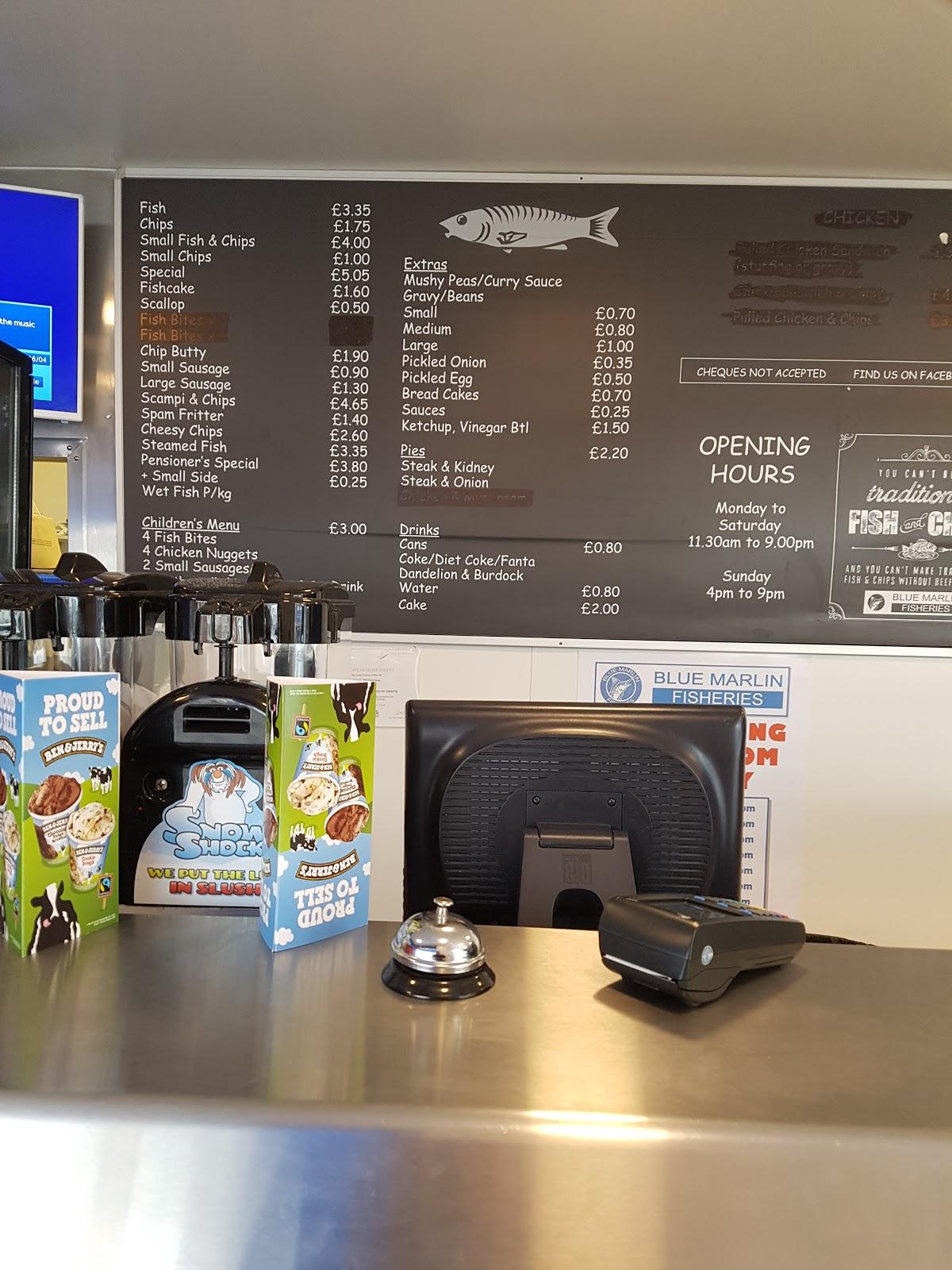 Menu at Blue Marlin Fisheries restaurant, Wakefield