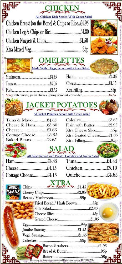 Menu at Munchees Cafe & Restaurant, Reading