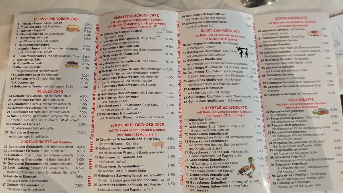 Speisekarte von Restaurant Shanghai, Bad Salzungen