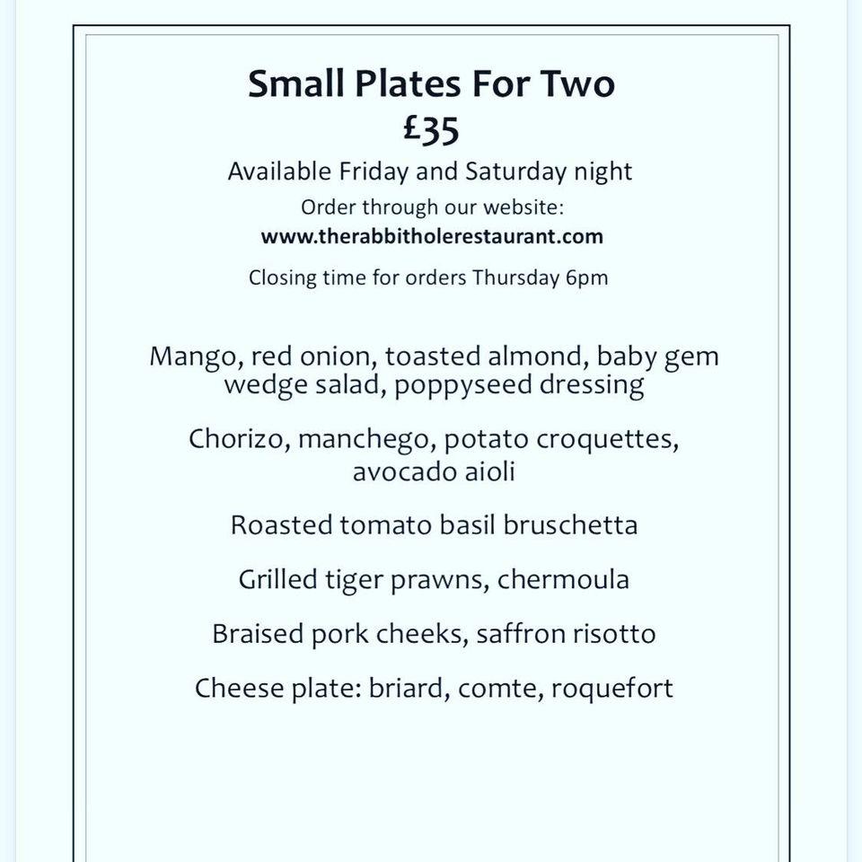 Menu at The Rabbit Hole restaurant, Edinburgh, 11 Roseneath St