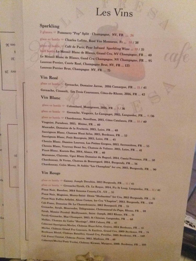 Menu at La Fresa Francesa pub & bar, Hialeah