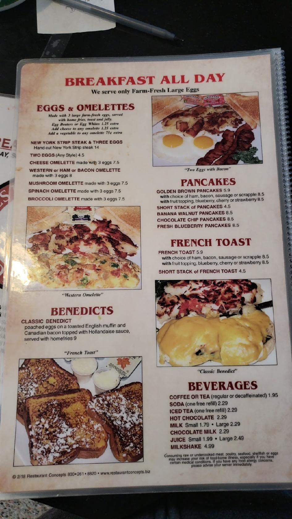 Menu at West Chester Diner cafe, West Chester, West Chester Pike