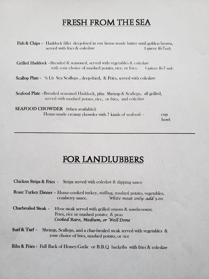 Menu at Auld Brass Door Restaurant & Bar, Whycocomagh