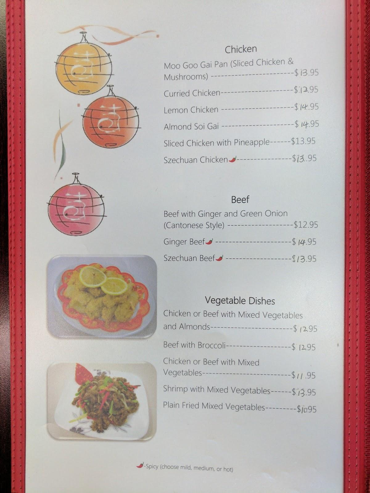 Menu at Bethune Chinese Kitchen restaurant, Bethune