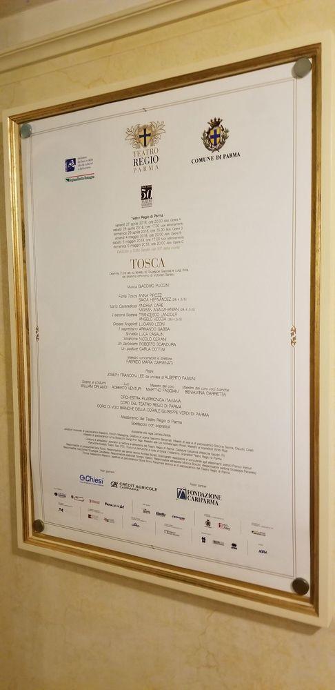 Menu at Caffè Teatro Regio Parma pub & bar, Parma