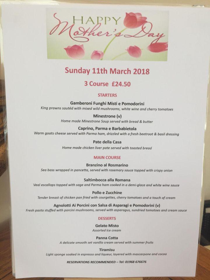 Menu at Cibo Restaurant, Edinburgh, 1 Southroad End