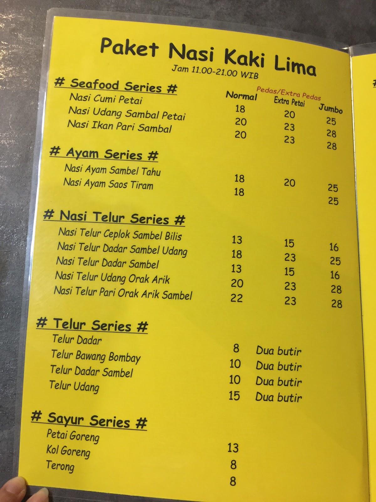 Menu at Kaki Lima 五角巷 - Batam restaurant, Batam