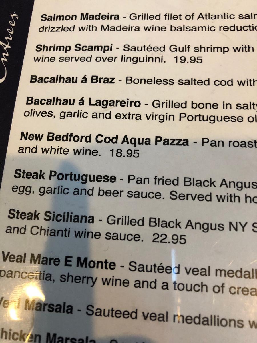 Menu at Fernando’s Dockside Grille restaurant, Port St. Lucie