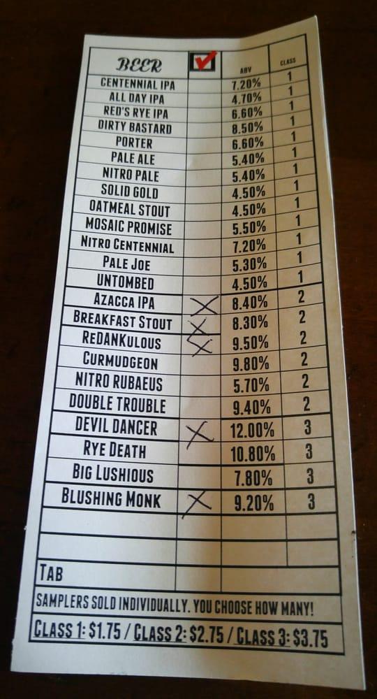 Menu at founders brewery restaurant, Grand Rapids