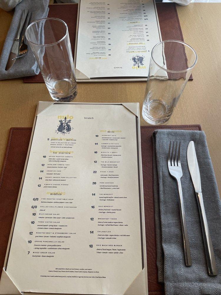 Menu at Milo at The Ellison pub & bar, Oklahoma City