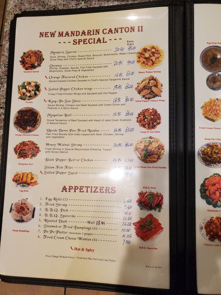 Menu at New Mandarin Canton Chinese Restaurant, Chula Vista