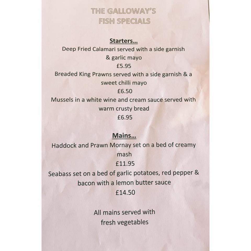 Menu at The Galloway Bar & Restaurant, Portpatrick