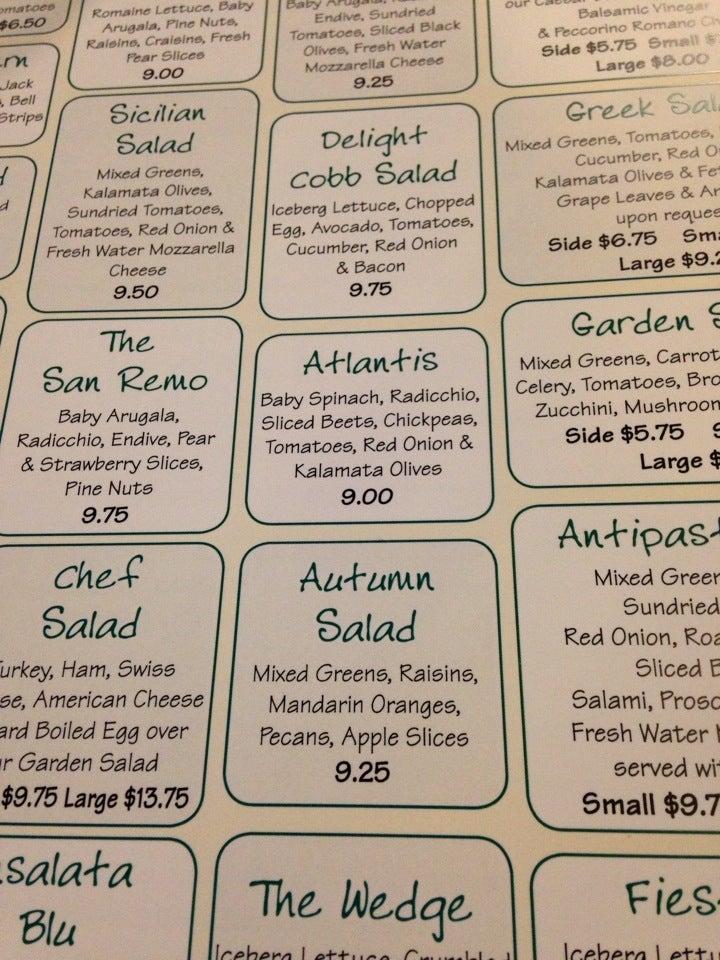 Menu at The International Delight Cafe, Bellmore