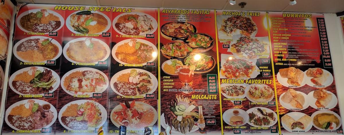 Menu at Alvarados Mexican and Seafood restaurant, Murrieta