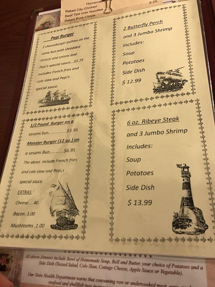 Menu at Chris' Restaurant, Lorain