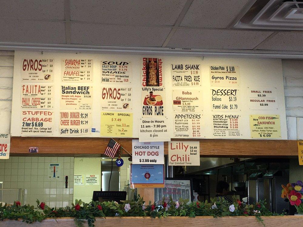 Menu at Lilly Gyros fast food, Fairview Heights