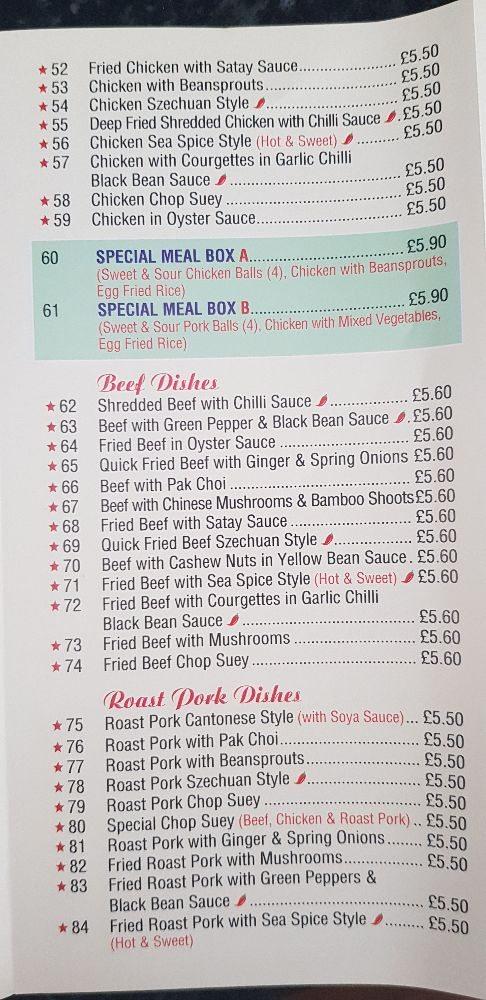 Menu at Lucky fast food, Burgess Hill