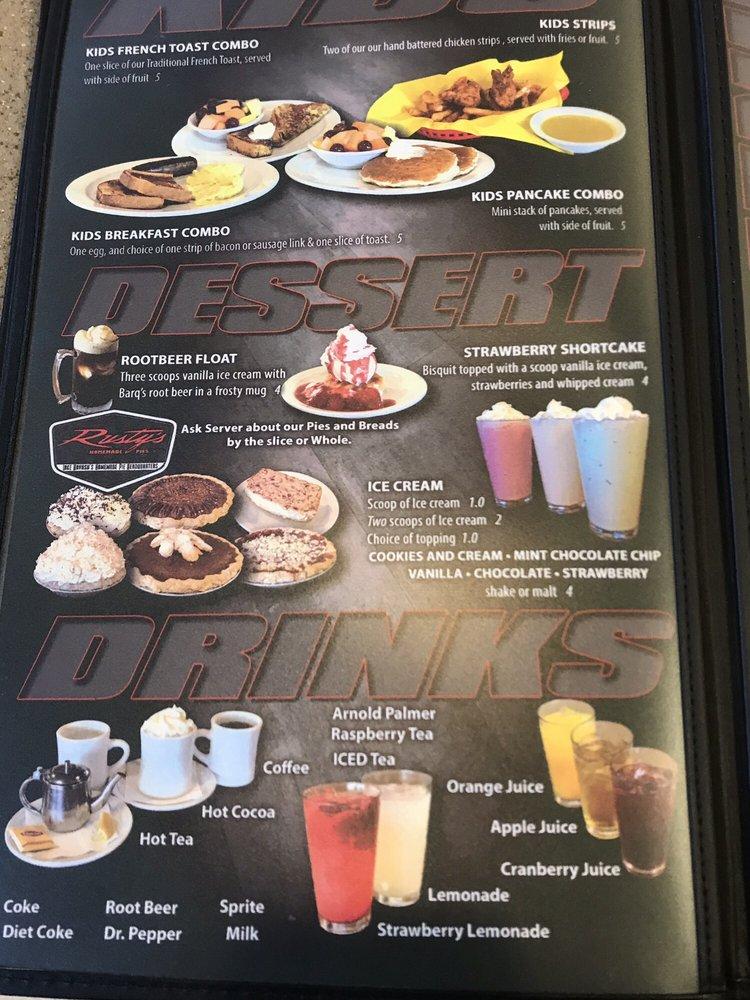 Menu at Rusty's Restaurant, Lake Havasu City
