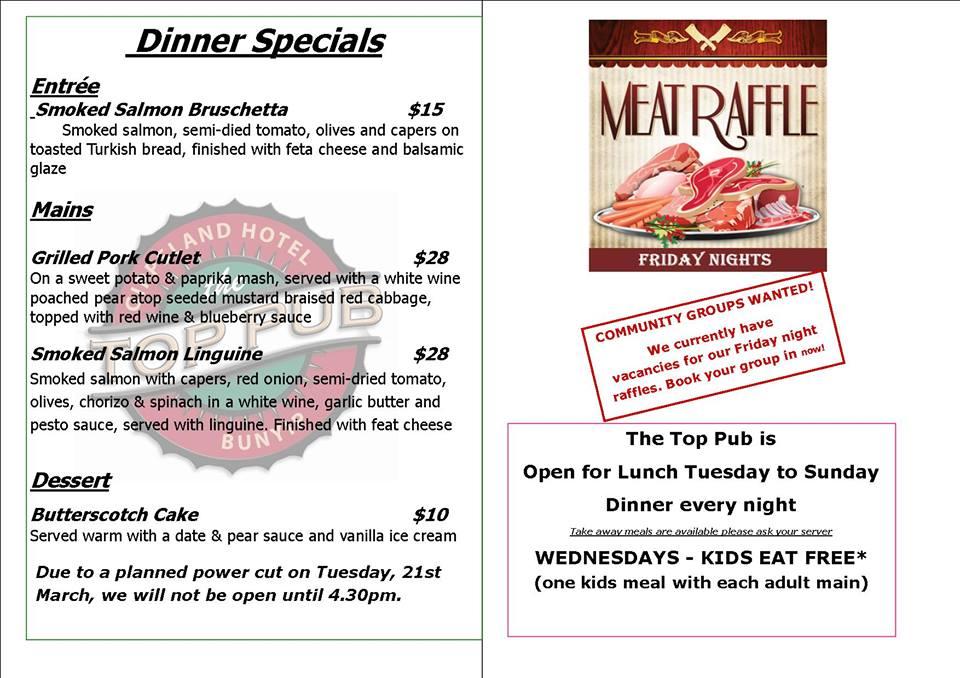 Bunyip Gippsland Hotel (The Top Pub) in Bunyip - Restaurant menu and ...