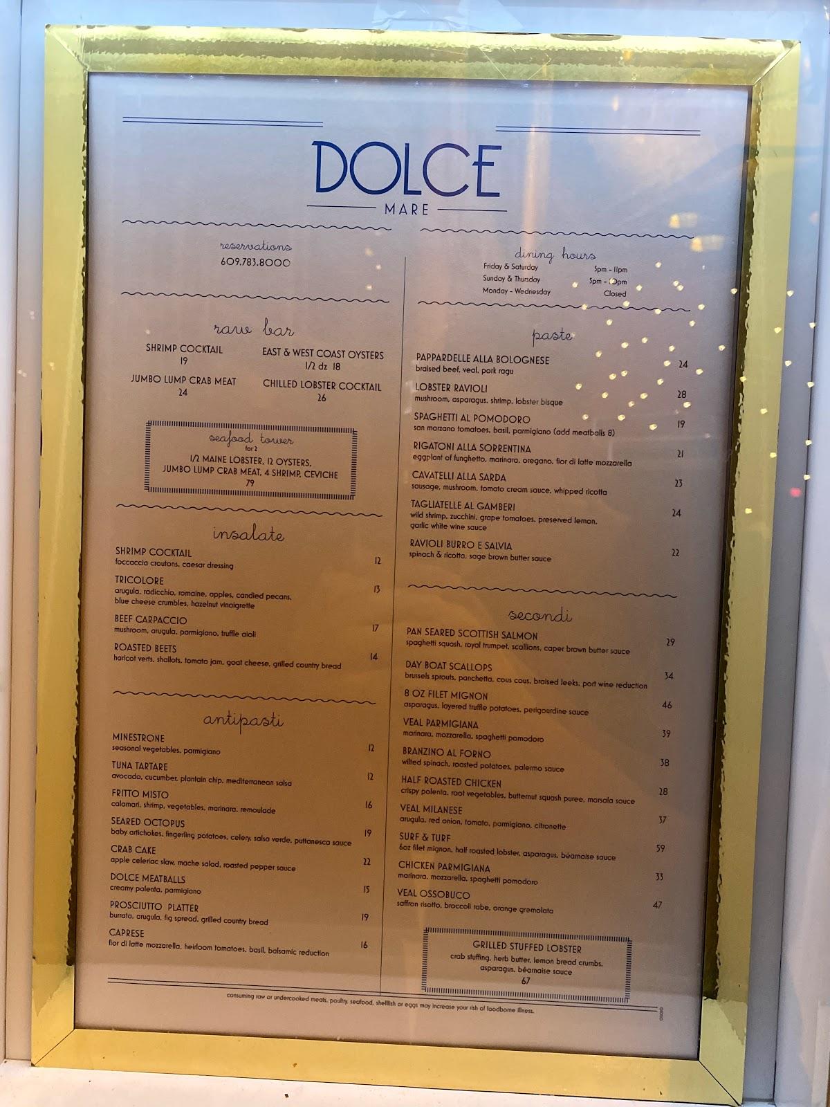 Menu at Linguini By The Sea restaurant, Atlantic City