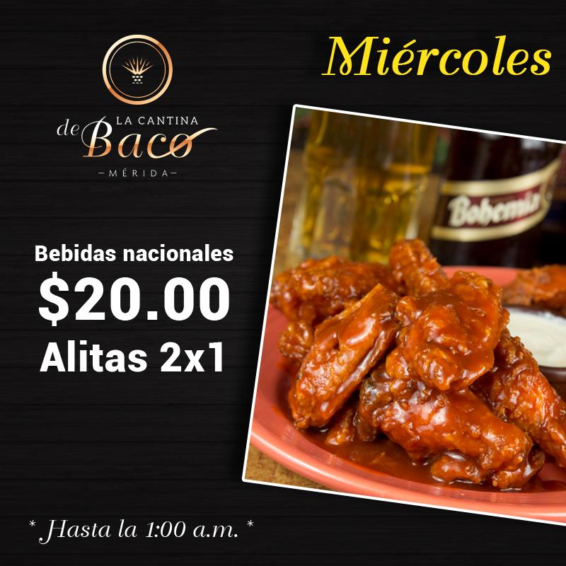 Menu at La Cantina de Baco pub & bar, Merida