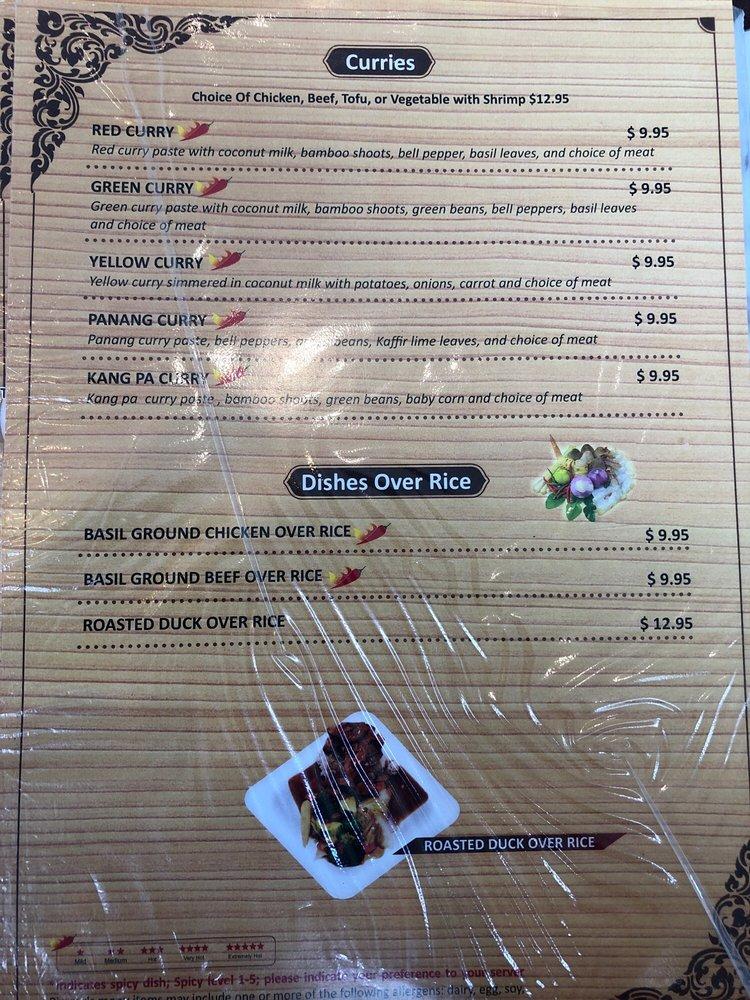 Menu at Pimmy's Authentic Thai Cuisine restaurant, Kenosha