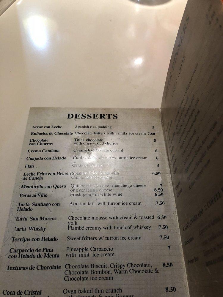 Carta de Xixón Spanish Restaurant, Miami