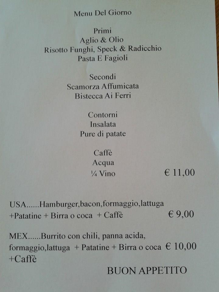 Menu at California Dream Inn restaurant, Casalbuttano