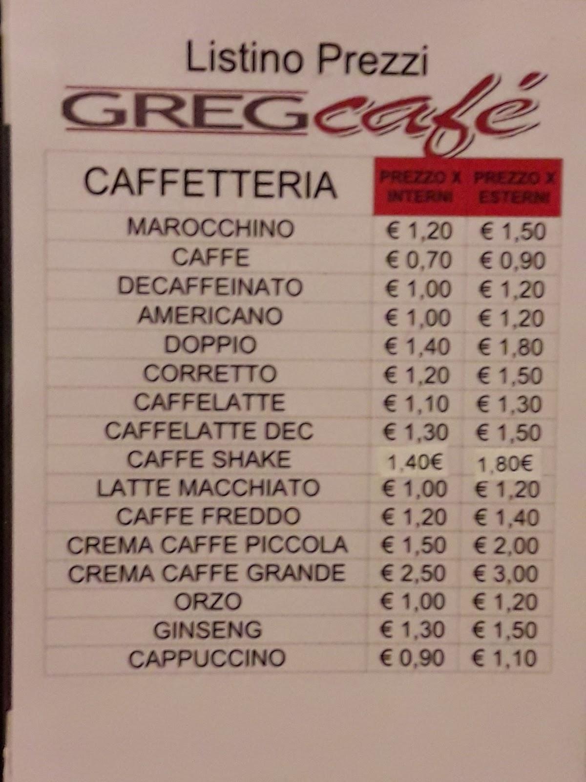 Menu at Greg Café pub & bar, Rome