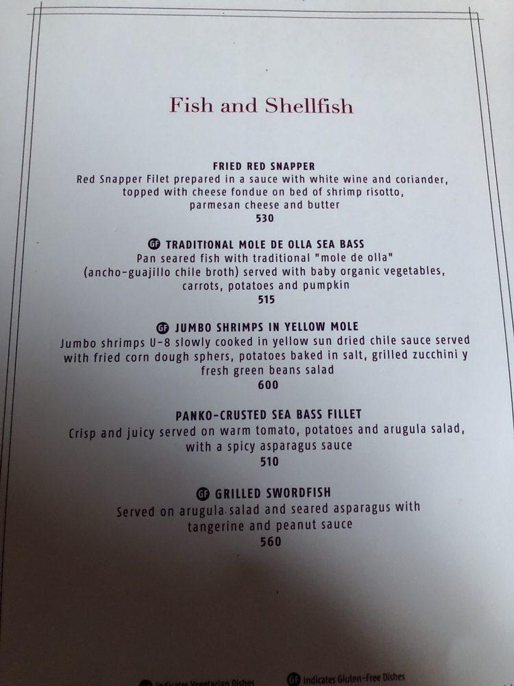 Menu at LaFrida Restaurant, Cabo San Lucas