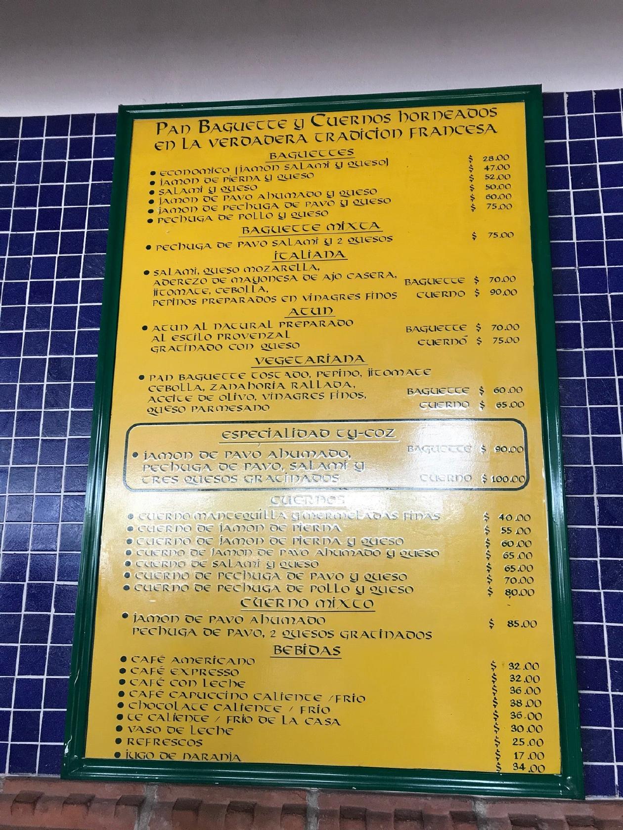 Carta del restaurante Ty-Coz EXPRESS, Cancún, Km 8.5 MZA 48 LTE 1 Local 3