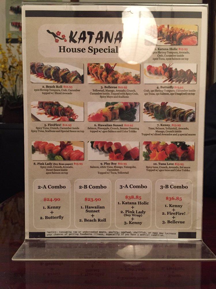 Menu at Katana Sushi restaurant, Midlothian