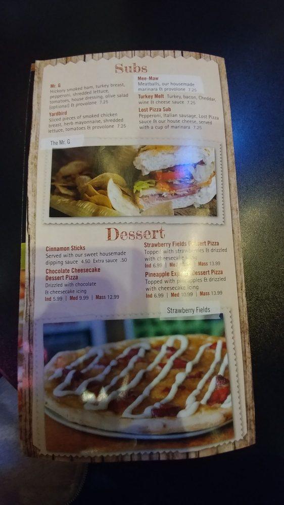 Menu at Lost Pizza Co North Gloster pub & bar, Tupelo