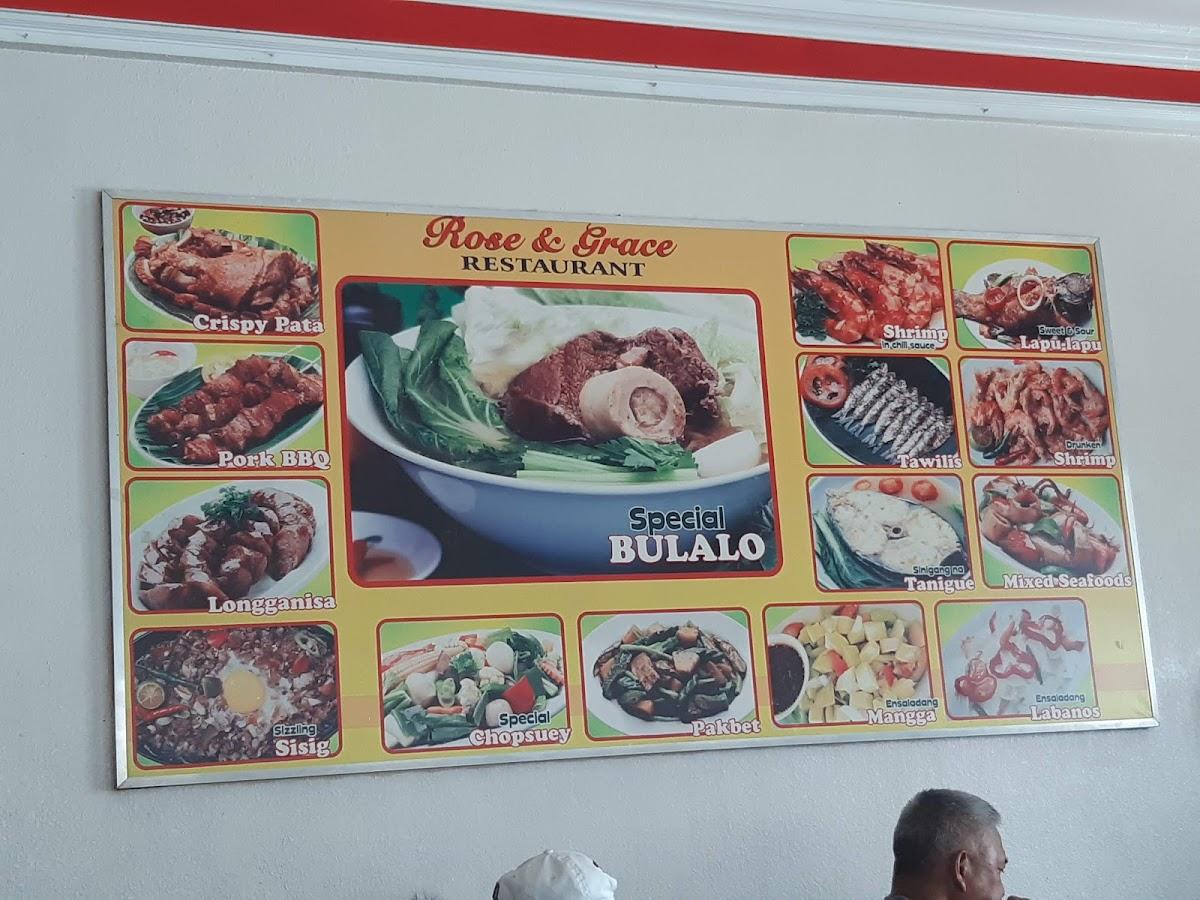 Menu at Rose and Grace Restaurant, Santo Tomas, 1