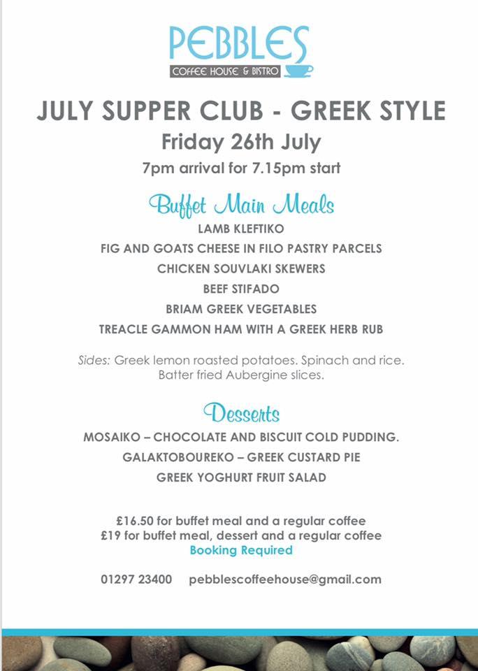Menu at Pebbles Coffee House, Seaton