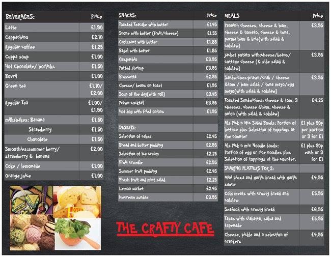 Menu at The Crafty Cafe, Scarborough