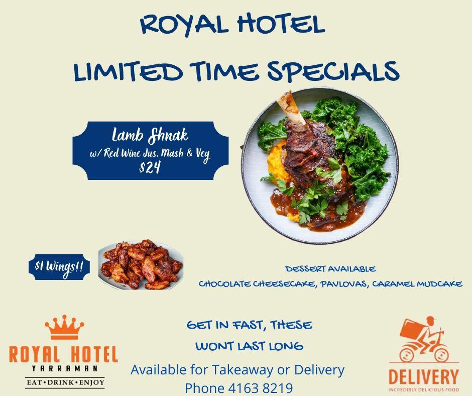 Menu at Royal Hotel pub & bar, Yarraman