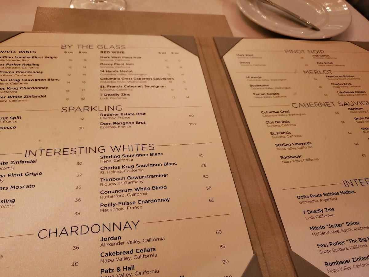 Menu at 36 Steak & Seafood steakhouse, Jackpot