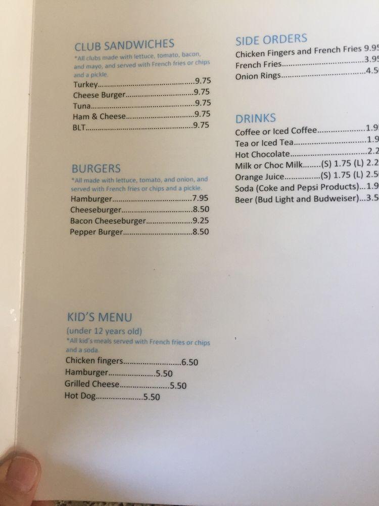 Menu at Bud's Restaurant, Nashua
